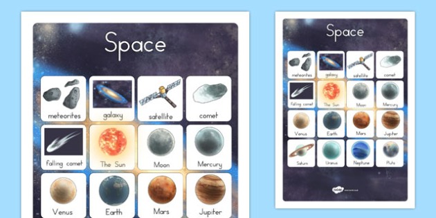 Space Vocabulary Poster Detailed Images - ESL Space Resources