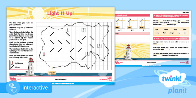 Interactive PDF: Science: Year 6: Light It Up (teacher made)