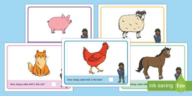 Old Macdonald Measuring with Cubes Maths Activity Mats