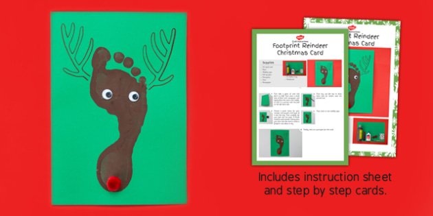Footprint Reindeer Craft for Kids