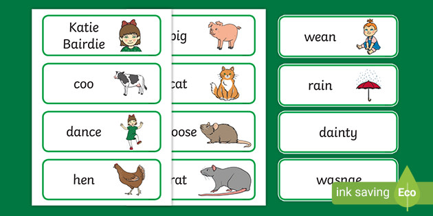 Katie Bairdie Word Cards (teacher made)