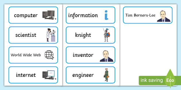 FREE! - Tim Berners Lee Word Cards (teacher made)