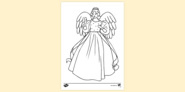 FREE! - Christmas Tree Angel Colouring | Colouring Sheet