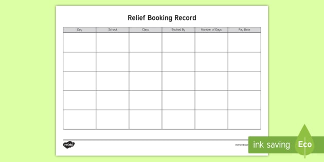 Relief Teacher Booking Form