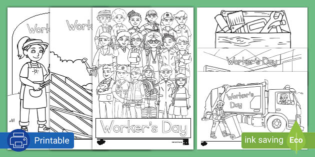 Workers Day Colouring People Who Help Us Colouring Sheets