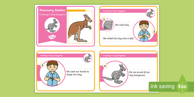 Creating a Clay Kangaroo Display Cards (teacher made)