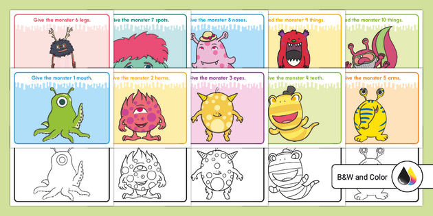 Monsters Count and Build Playdough Mats (teacher made)