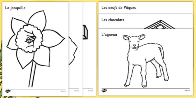 Easter Colouring Images French (teacher made)