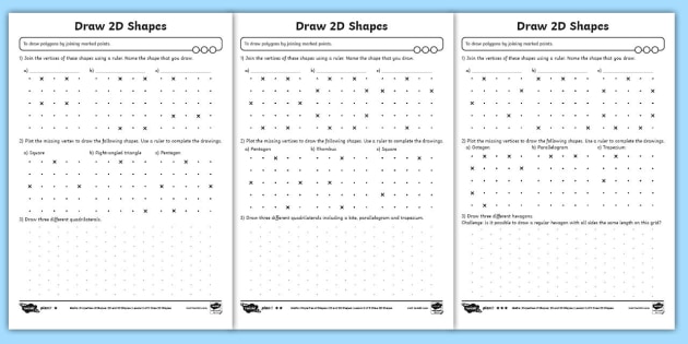 👉 Draw 2D Shapes Differentiated Activity Sheet