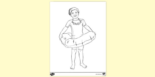 FREE! - Boy in a Wetsuit Colouring Page (teacher made)