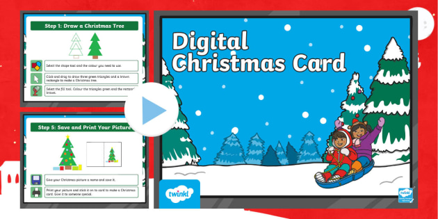 Digital Christmas Card - KS1 computing (teacher made)
