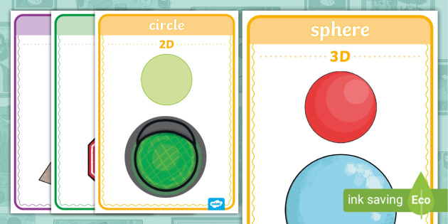 Great Shape Race 2D Shapes and 3D Objects Display Posters