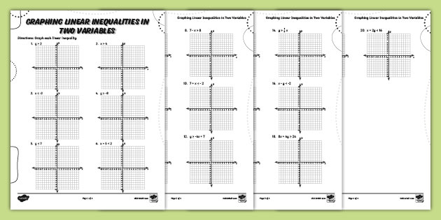 Graphing Linear Inequalities In Two Variables Worksheet Doc PPT