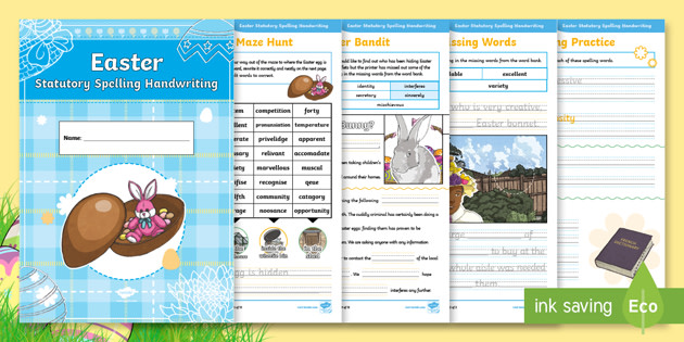 Y5/Y6 Easter Statutory Spelling Handwriting Activity Booklet