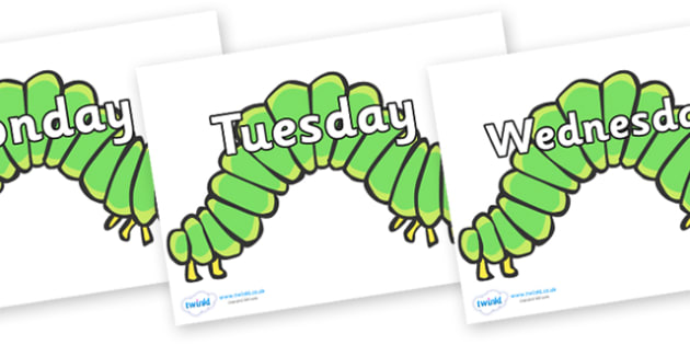 FREE! - Days of the Week on Hungry Caterpillars to Support Teaching on The