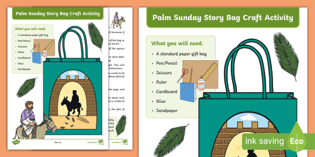 FREE! - Palm Sunday Story Bag Craft Activity (teacher made)