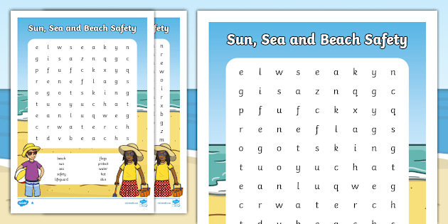 Summer Safety Word Search Printable Free Printable Summer Word