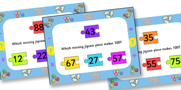 Number Bonds To One Hundred Jigsaw PowerPoint