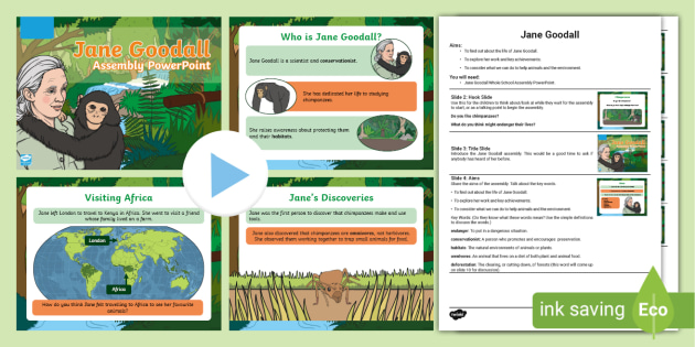 Jane Goodall Assembly Pack (teacher made)