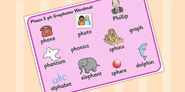 Phase 5 ph Grapheme Word Mat - phase five, graphemes, literacy