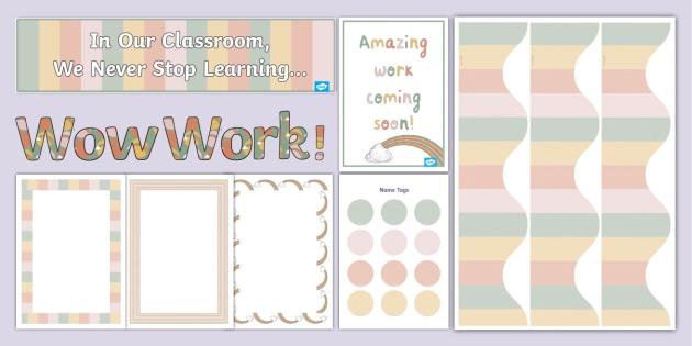 Muted Rainbow Classroom Display - Wow Wall | Twinkl