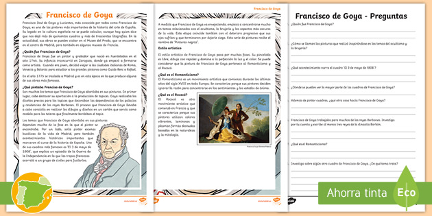 Comprensión Lectora: Francisco de Goya