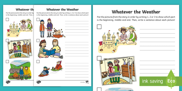 Whatever the Weather Picture Sequencing Worksheet / Worksheets