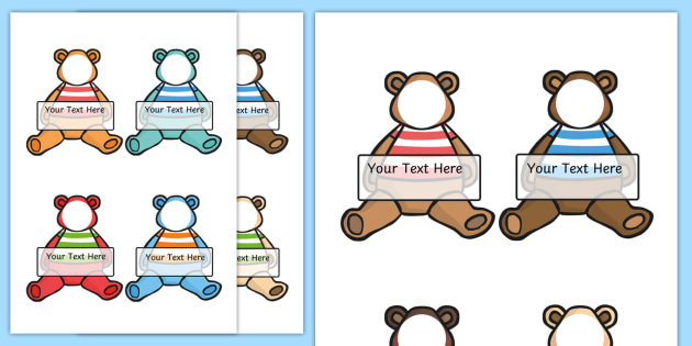 FREE! - Editable Bear Photo Self Reg Labels (teacher made)