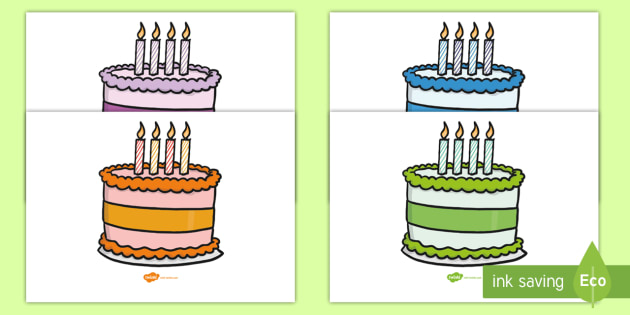 FREE! - Editable Birthday Cakes (4 Candles) - Birthday, cake, editable