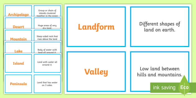 Landforms Concentration Matching Game (teacher made)