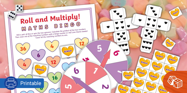 KS1 Maths Multiplication Bingo Board Game for Times Tables