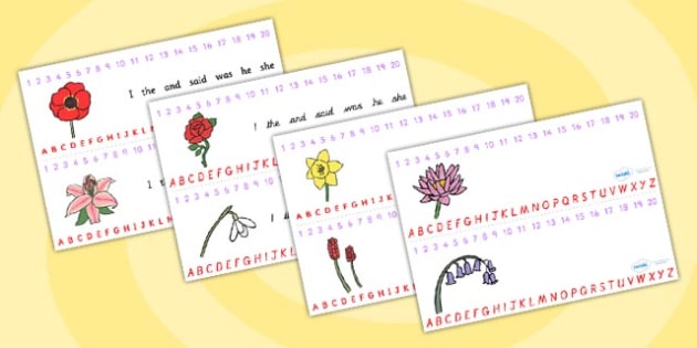 Flower Themed Number and Alphabet Strips (teacher made)