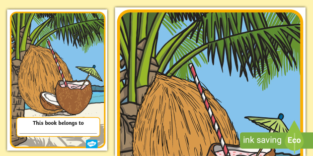 FREE! - Coconut Themed Book Cover (teacher made)