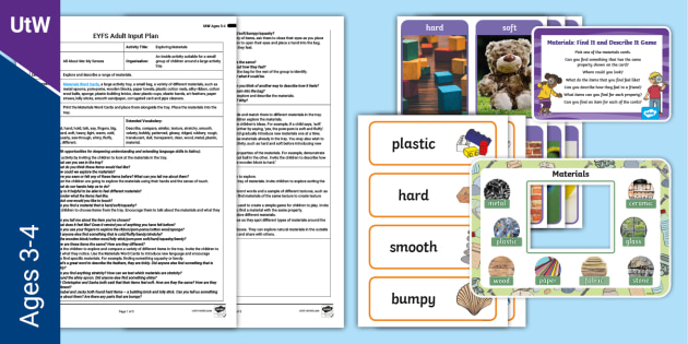 EYFS Exploring Materials Adult Input Plan and Resource Pack