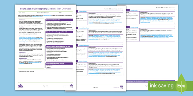 FREE! - EYFS PE Dance Dinosaurs Dance Medium Term Overview