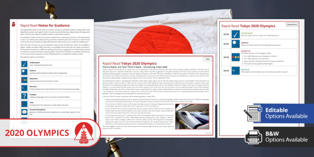 Tokyo 2020 Olympics Reading Comprehension | Beyond English