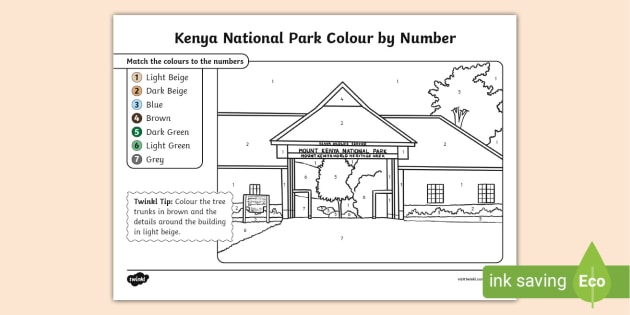 FREE! - Kenya National Park Colour by Number (teacher made)
