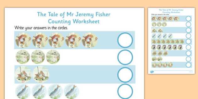 The Tale of Mr Jeremy Fisher Counting Sheet (teacher made)