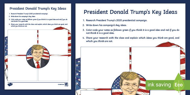 Donald Trump's Key Ideas Activity (teacher made)