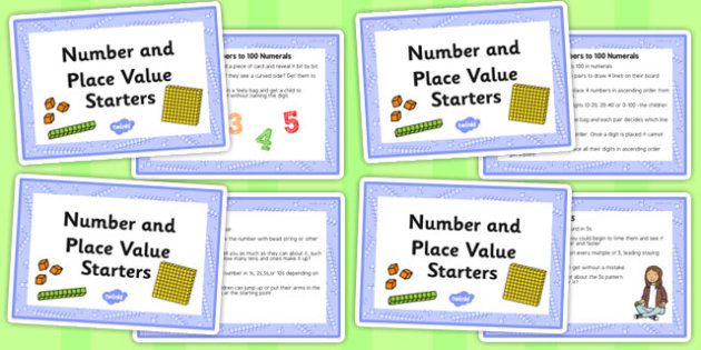 Number and Place Value Starters Ideas Cards (teacher made)