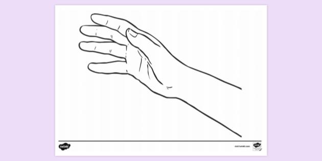 FREE! - Arm Reaching Out Colouring Sheet | Colouring Sheets | Twinkl