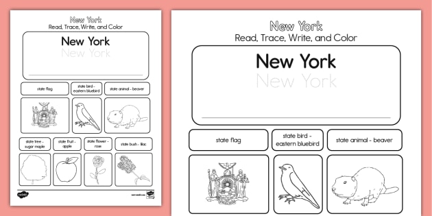 New York Read, Trace, Write, and Color Activity