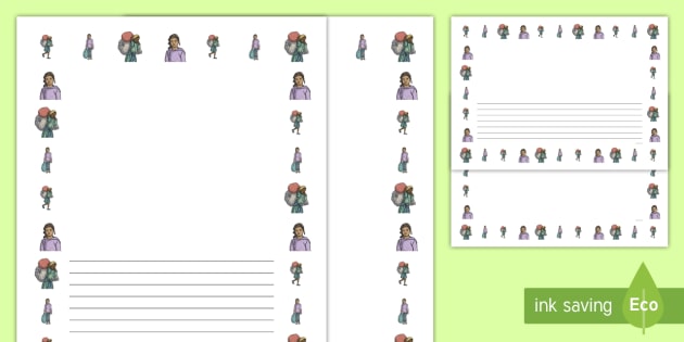 Refugee Girl Portrait Page Borders- Portrait Page Borders