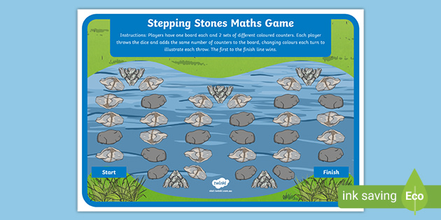 Stepping Stones Maths Board Game (teacher made)