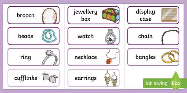 Jewellery Shop Role Play Labels (teacher made)