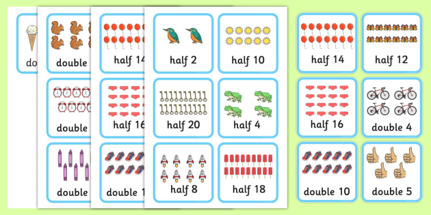 Doubles and Halves Cards - doubles, halves, cards, multiply, divide