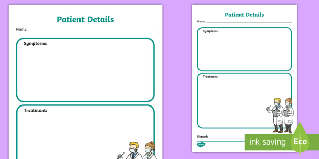 Dental Surgery Role Play Patient Details