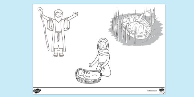 FREE! - Moses Colouring Page (teacher made)