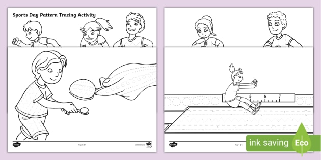 Sports Day Pattern Tracing Activity - Twinkl - Fine Motor