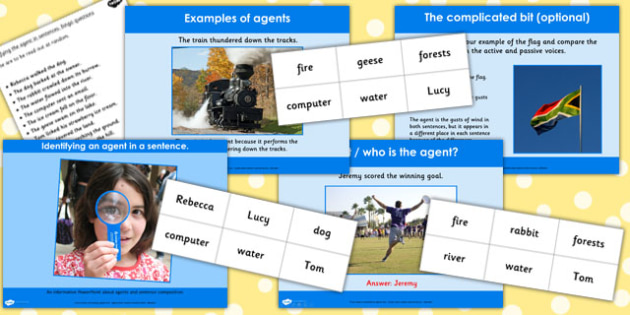 Identifying an Agent in a Sentence Lesson Teaching Pack - plan
